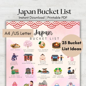Japan Bucket List Printable Travel Planner Checklist Things to Do List ...