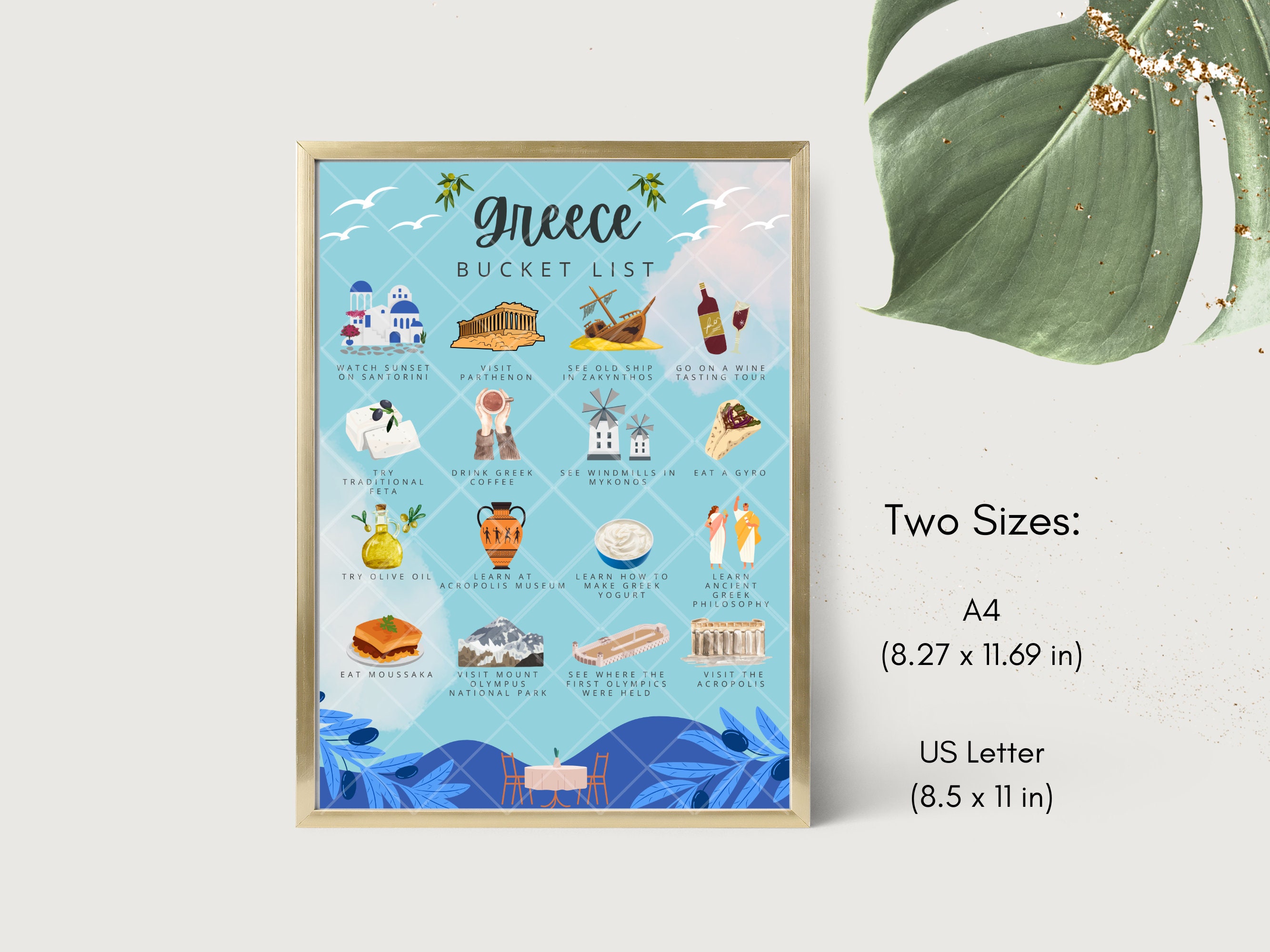 Greece Bucket List Printable Travel Planner Checklist Travel Bucket ...