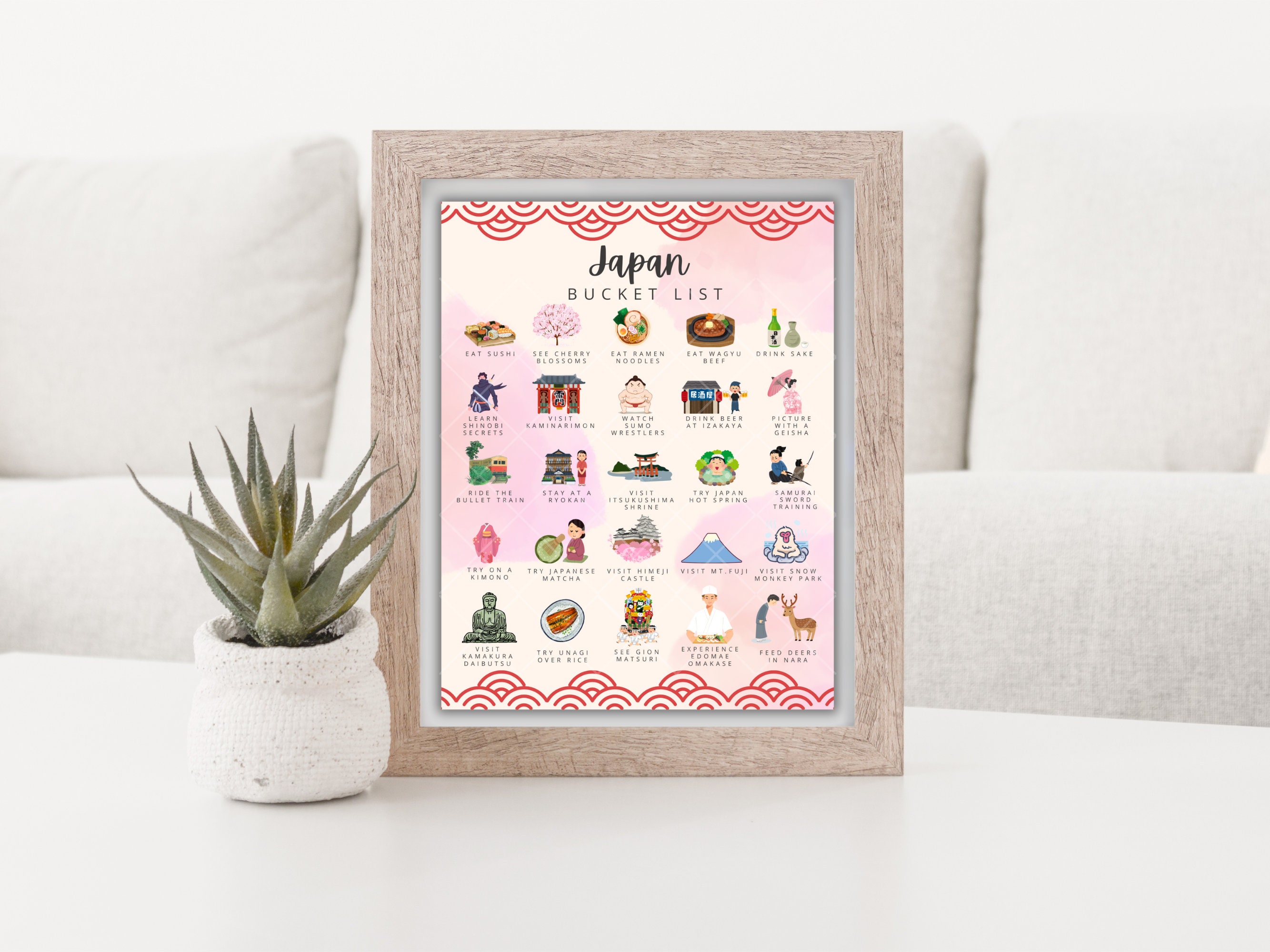 Japan Bucket List Printable Travel Planner Checklist Things to Do List ...