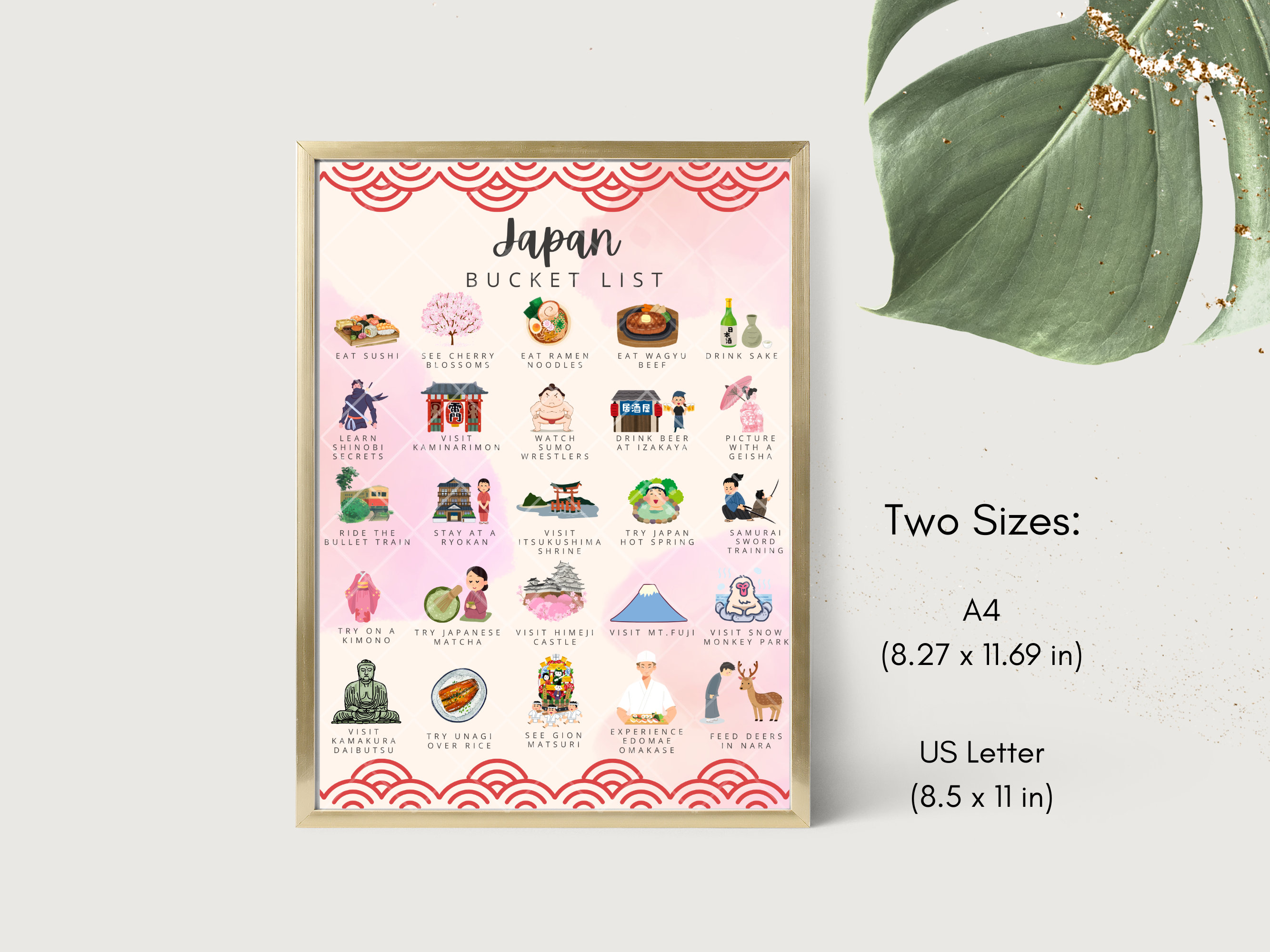 Japan Bucket List Printable Travel Planner Checklist Things to Do List ...