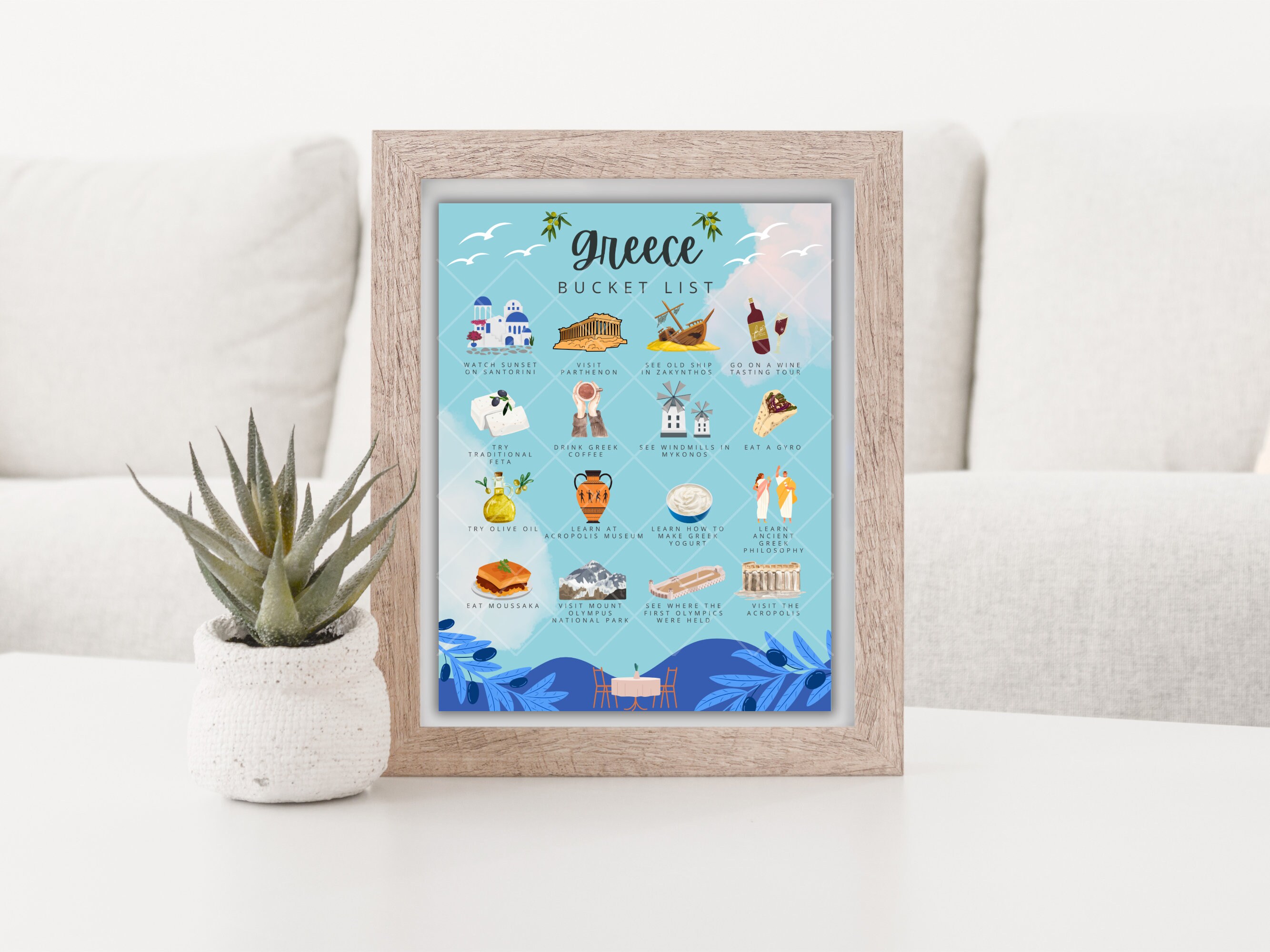 Greece Bucket List Printable Travel Planner Checklist Travel Bucket ...