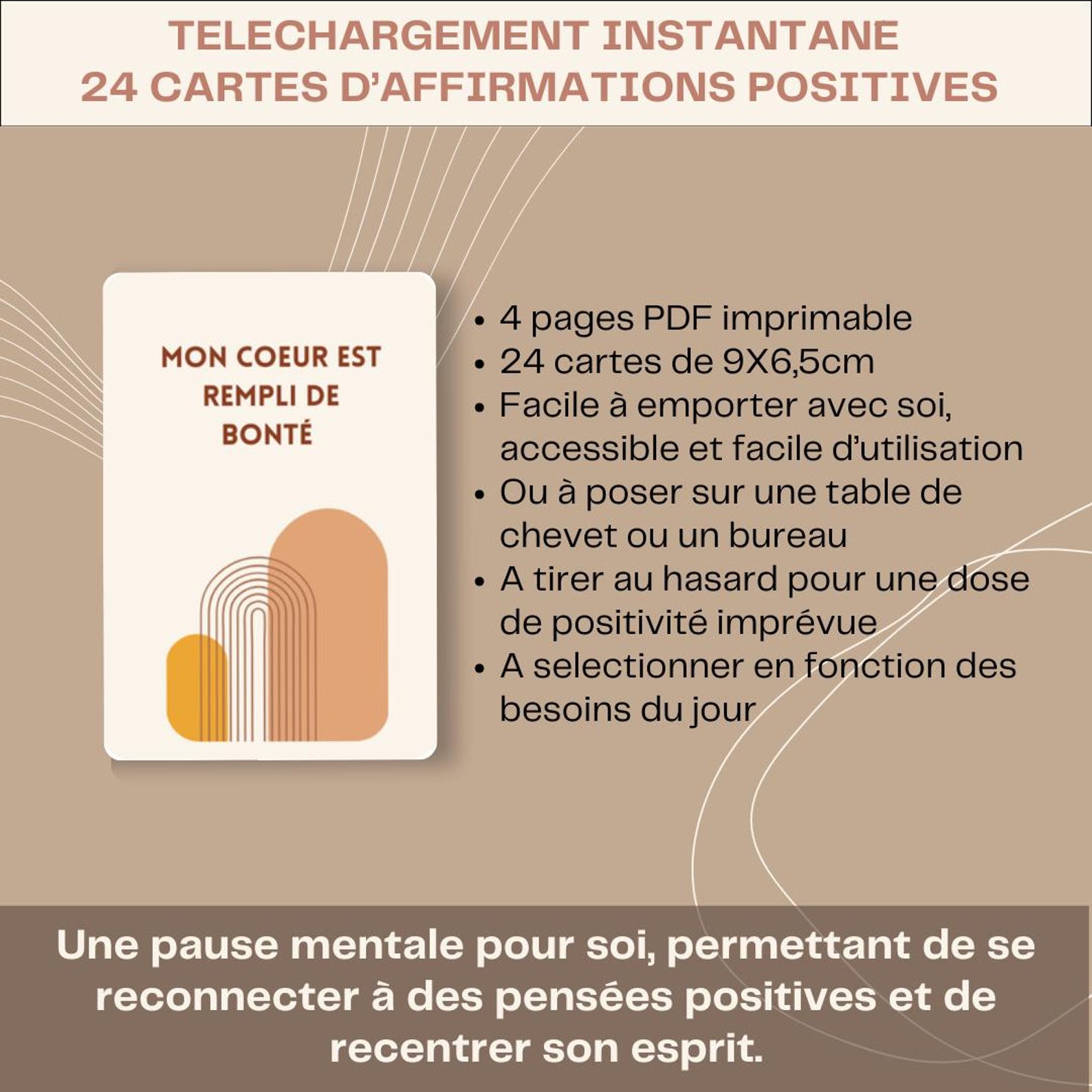 24 Cartes Affirmations Positives PDF Imprimables | Paix Intérieure Et ...