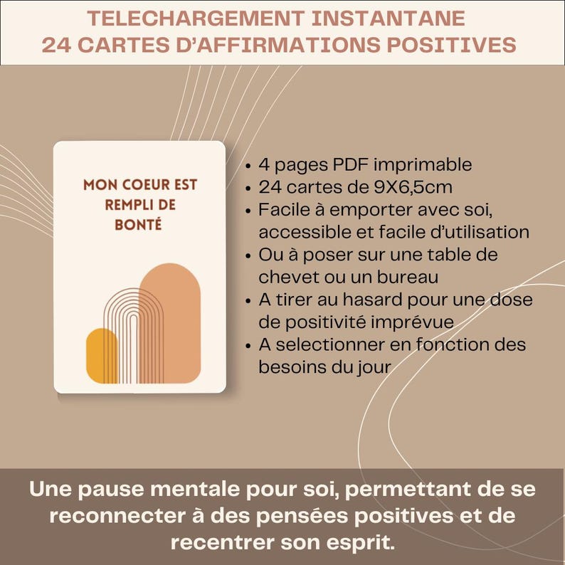 24 Cartes Affirmations Positives PDF Imprimables | Paix Intérieure Et ...