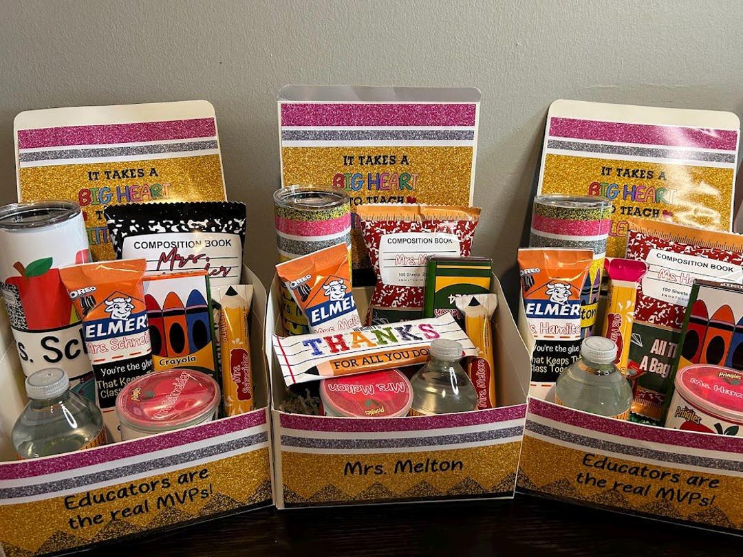 Teacher Appreciation Gift Box Template Bundle, Canva Editable (digital ...