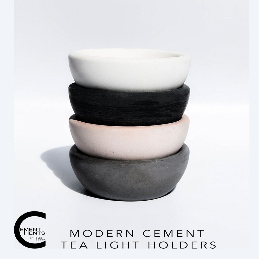Modern Concrete Candle Holder | Minimalist Cement Tea Light or Ring ...