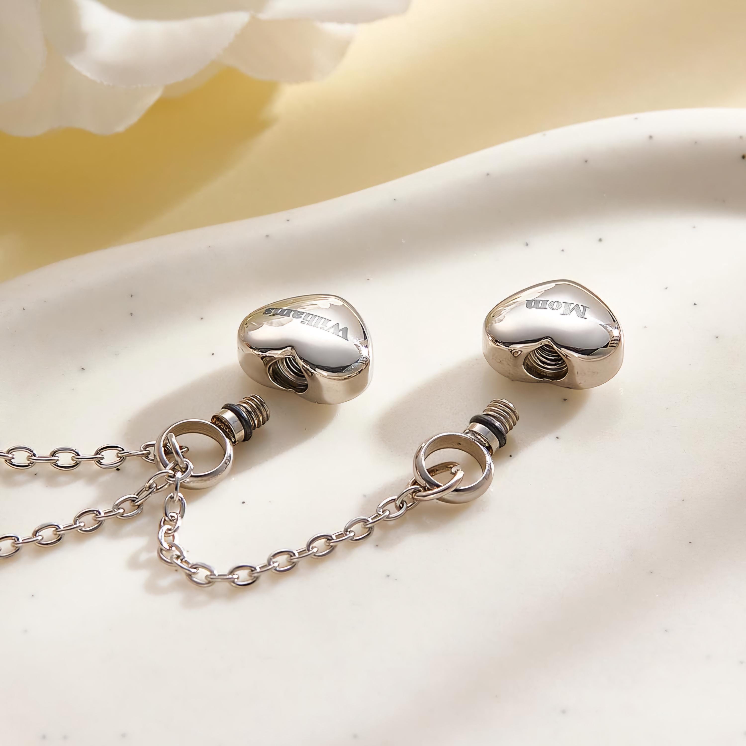 Family Member Loss Heart Urn Engraved Necklace Mourning Jewelry Grief ...
