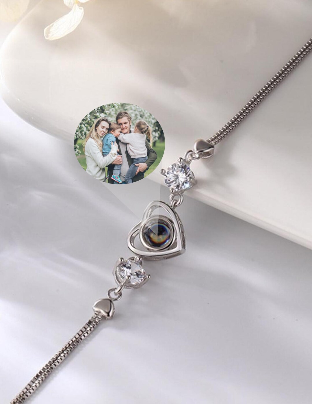 Personalized Memorial Projection Bracelet With Photo Inside Custom ...