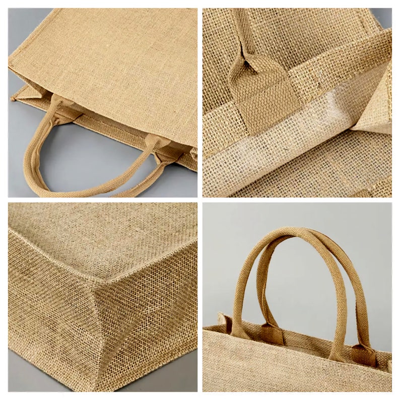 Custom Burlap Bag Name Birth Flower Gift Jute Bag Burlap Tote Bag ...