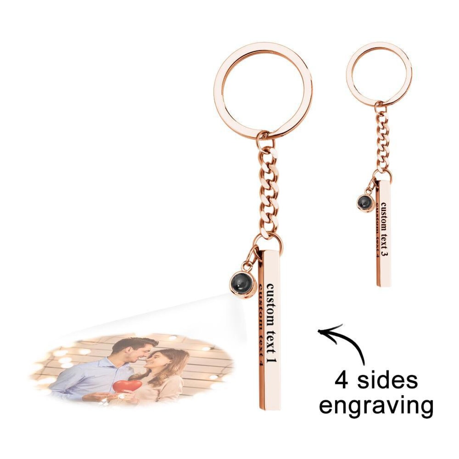 Personal Keychain Photo Projection Memory Keychain Custom Photo ...