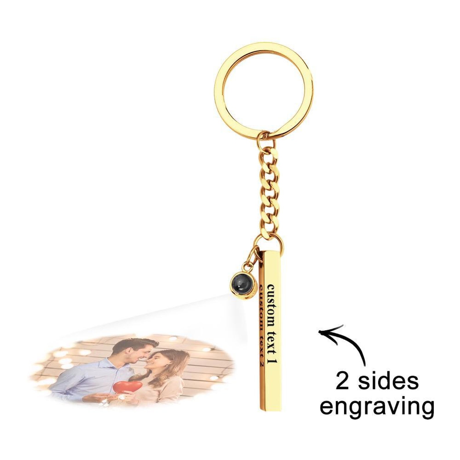 Personal Keychain Photo Projection Memory Keychain Custom Photo ...