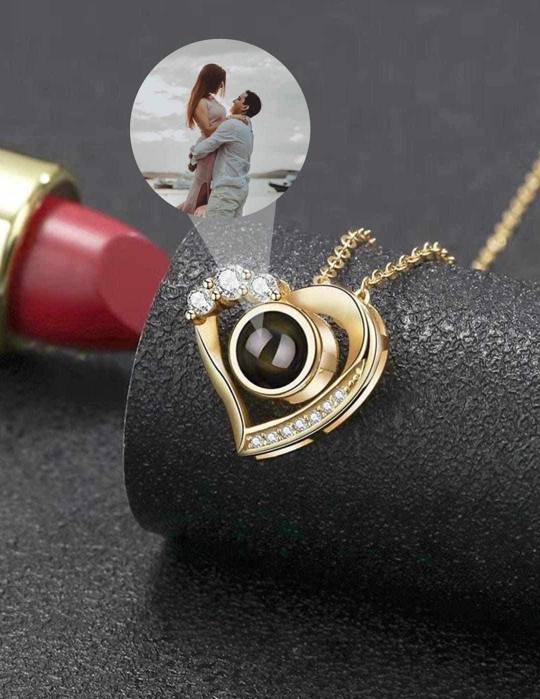Projection Photo Necklace Family Member Loss Remembrance Gift ...