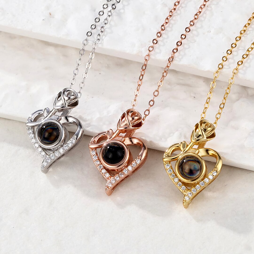 Projection Jewelry Personal Necklace for Her Photo Picture Inside ...