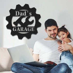 Personalized Metal Dads Garage Sign With Lights Ultimate Dad Cave Decor ...