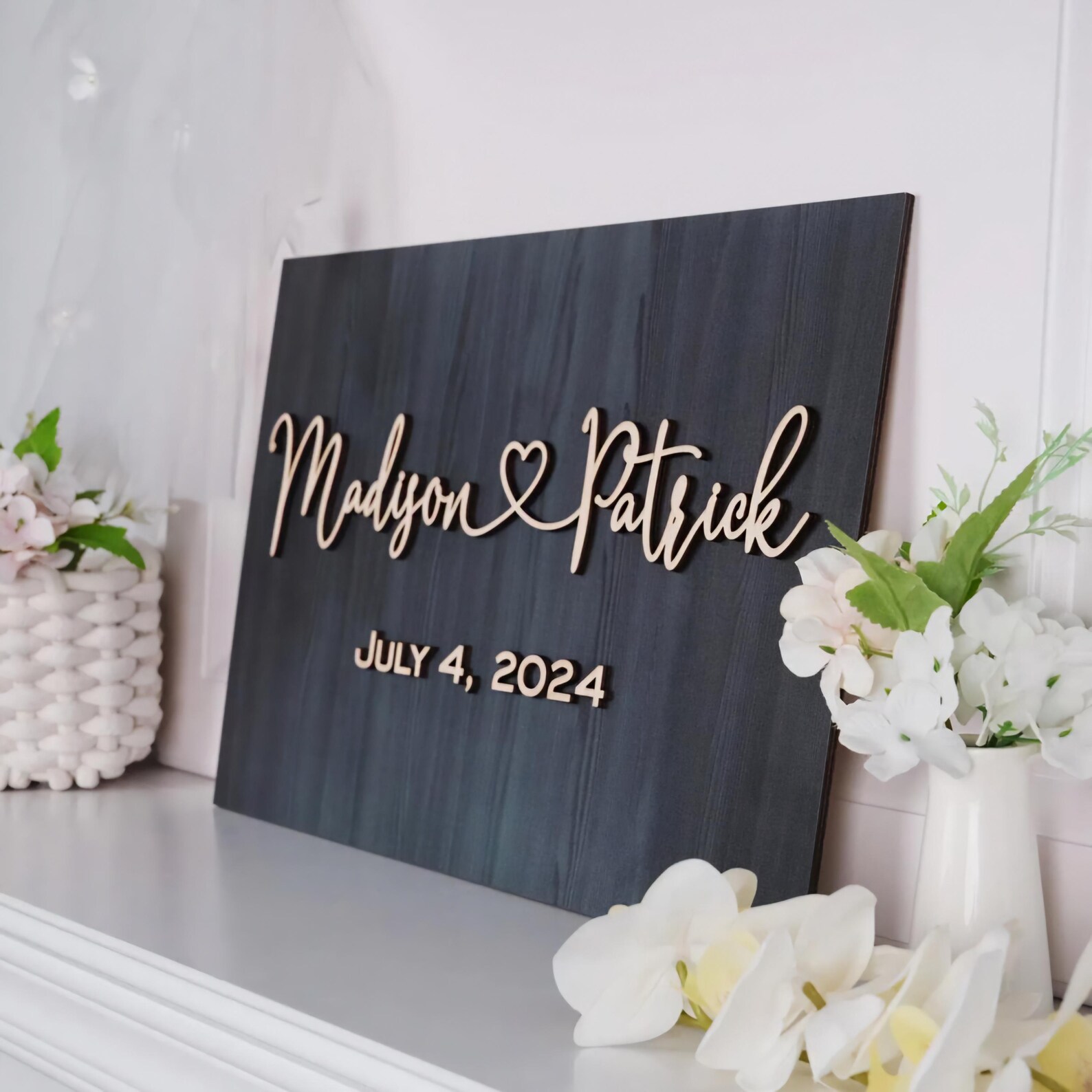 Wedding Welcome Sign Couple Names Wood Wedding Venue Sign Custom Wooden ...