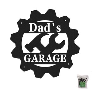 Personalized Metal Dads Garage Sign With Lights Ultimate Dad Cave Decor ...