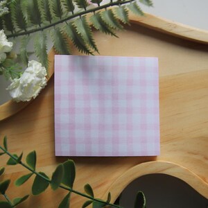 Pink Gingham Sticky Notes | Post-its, Memo Pad, Notes - Etsy