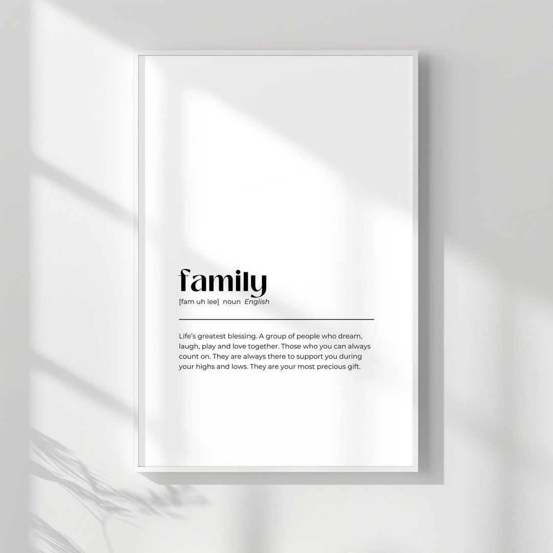 Family Definition Poster - Etsy