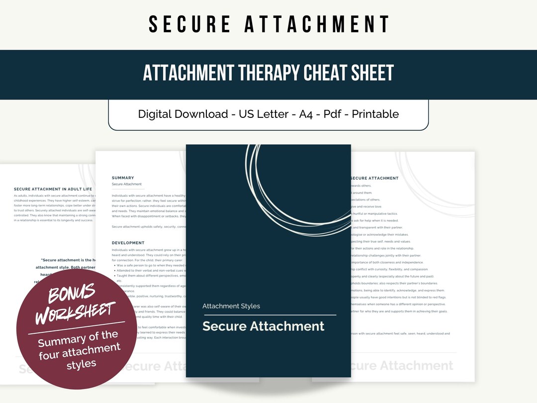 Secure Attachment Cheat Sheet Secure Attachment Worksheet Secure ...