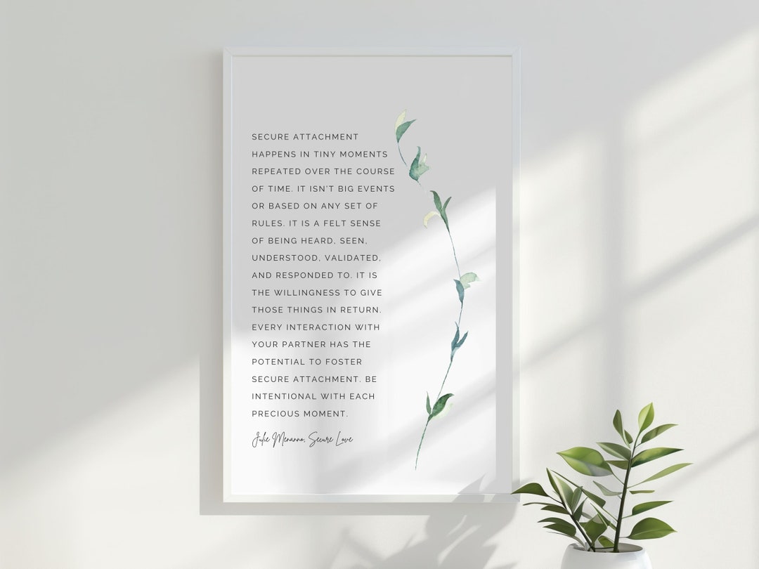 Secure Attachment Poster Counsellor Office Therapist Poster Wall Art ...