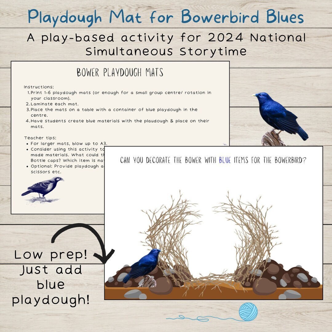 National Simultaneous Storytime Playdough Mat | Bowerbird Blues - Etsy