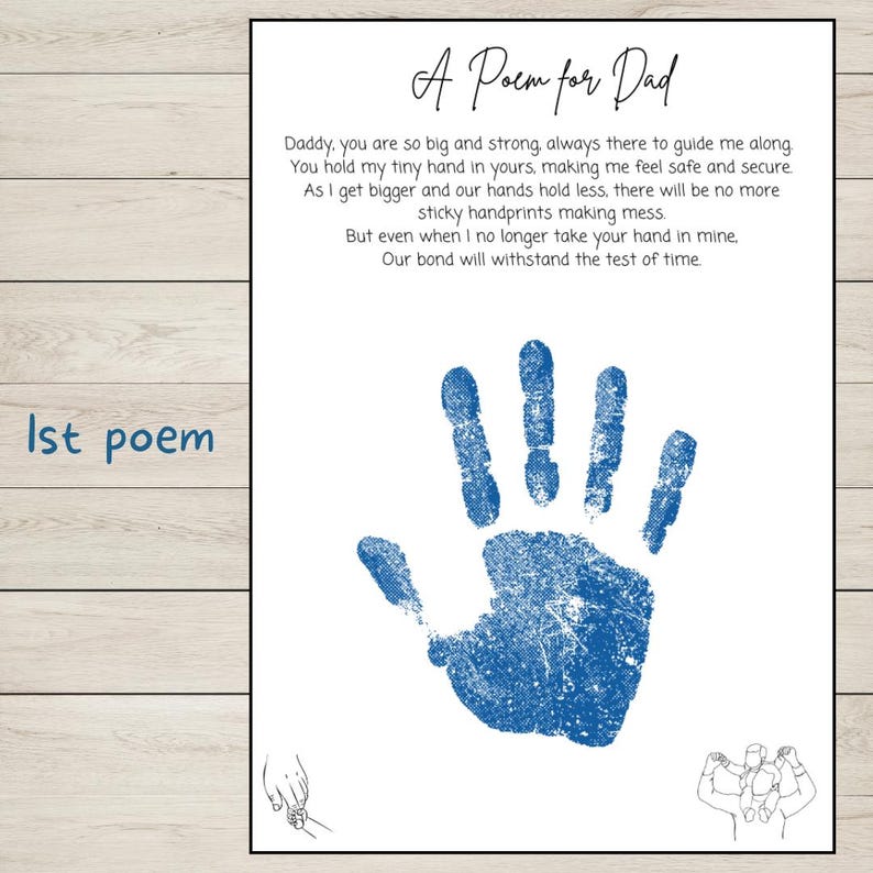 Fathers' Day Handprint Poems | Low Prep Fathers' Day Keepsake - Etsy