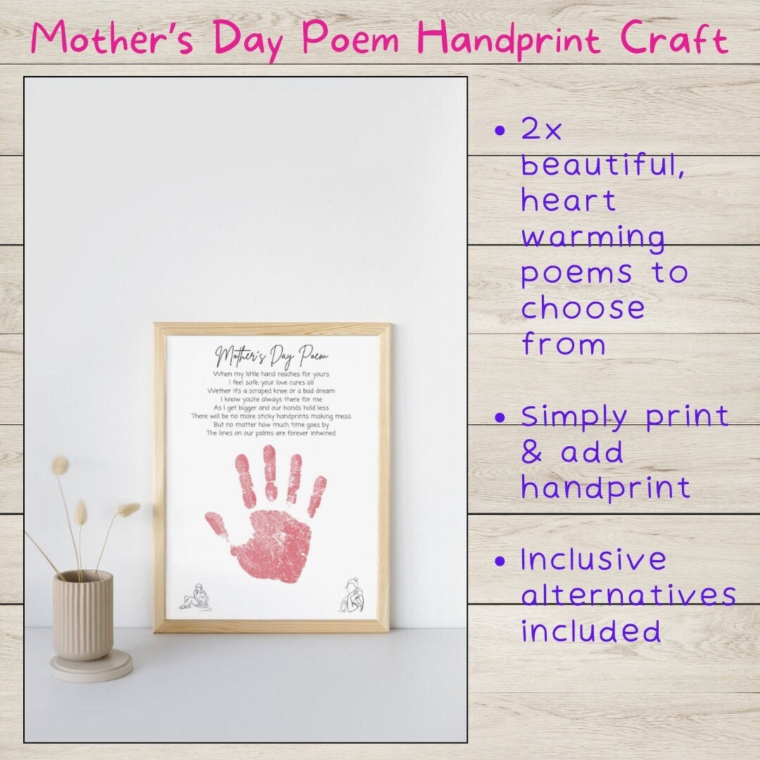 Mother's Day Poem Handprint Craft - Etsy