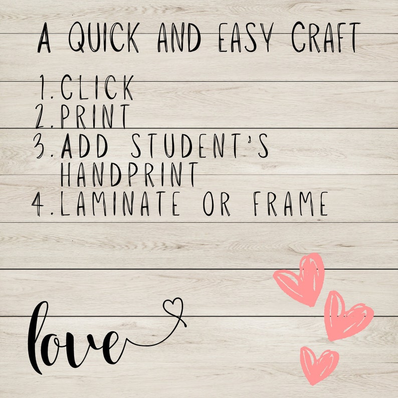 Mother's Day Poem Handprint Craft - Etsy