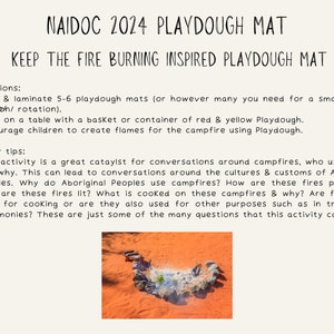 NAIDOC WEEK 2024 | Keep the Fire Burning Inspired Playdough Mat - Etsy ...