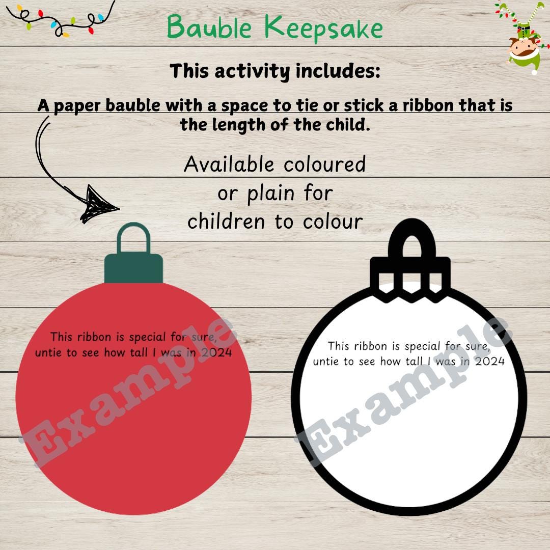 Bauble Keepsake | Ribbon the Length of Me | Christmas Time Capsule - Etsy