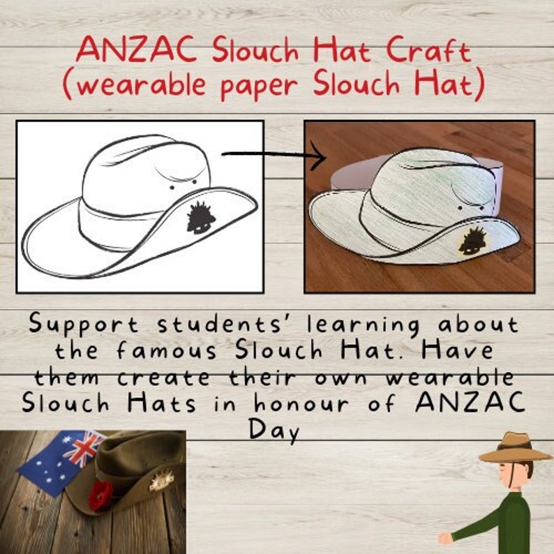ANZAC Day Craft, Slouch Hat - Etsy