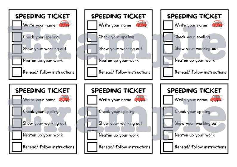 Speeding Tickets | Supporting Students to Slow Down & Not Rush Their ...