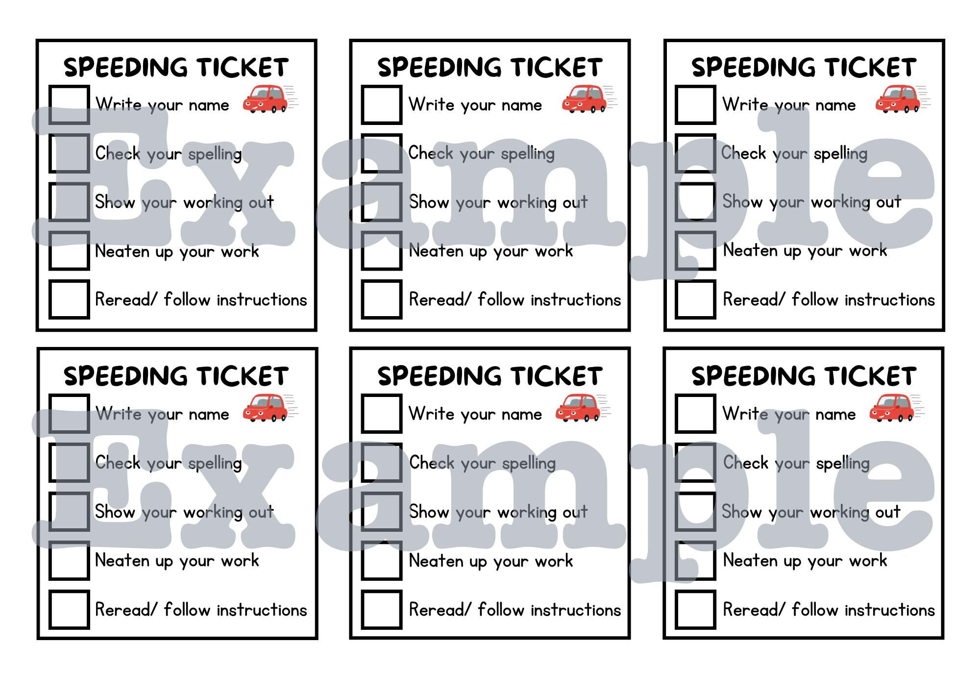 Speeding Tickets | Supporting Students to Slow Down & Not Rush Their ...