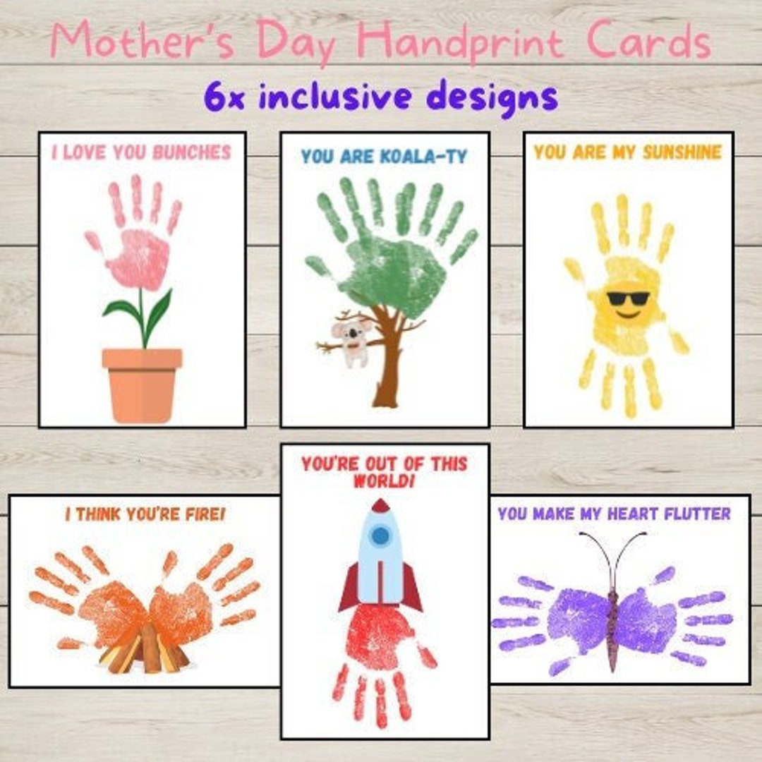 Mother's Day Handprint Cards - Etsy