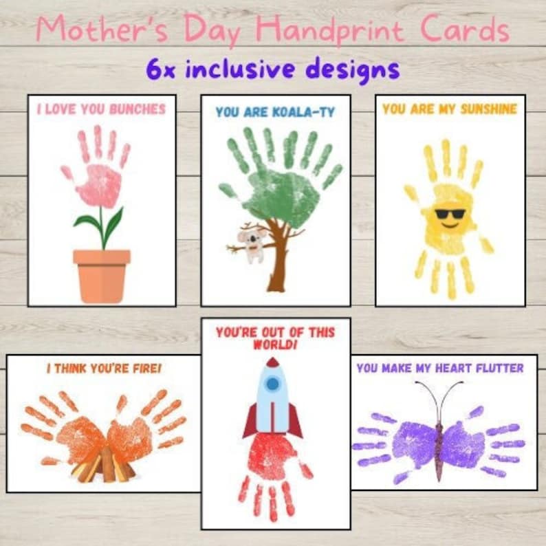 Mother's Day Handprint Cards - Etsy