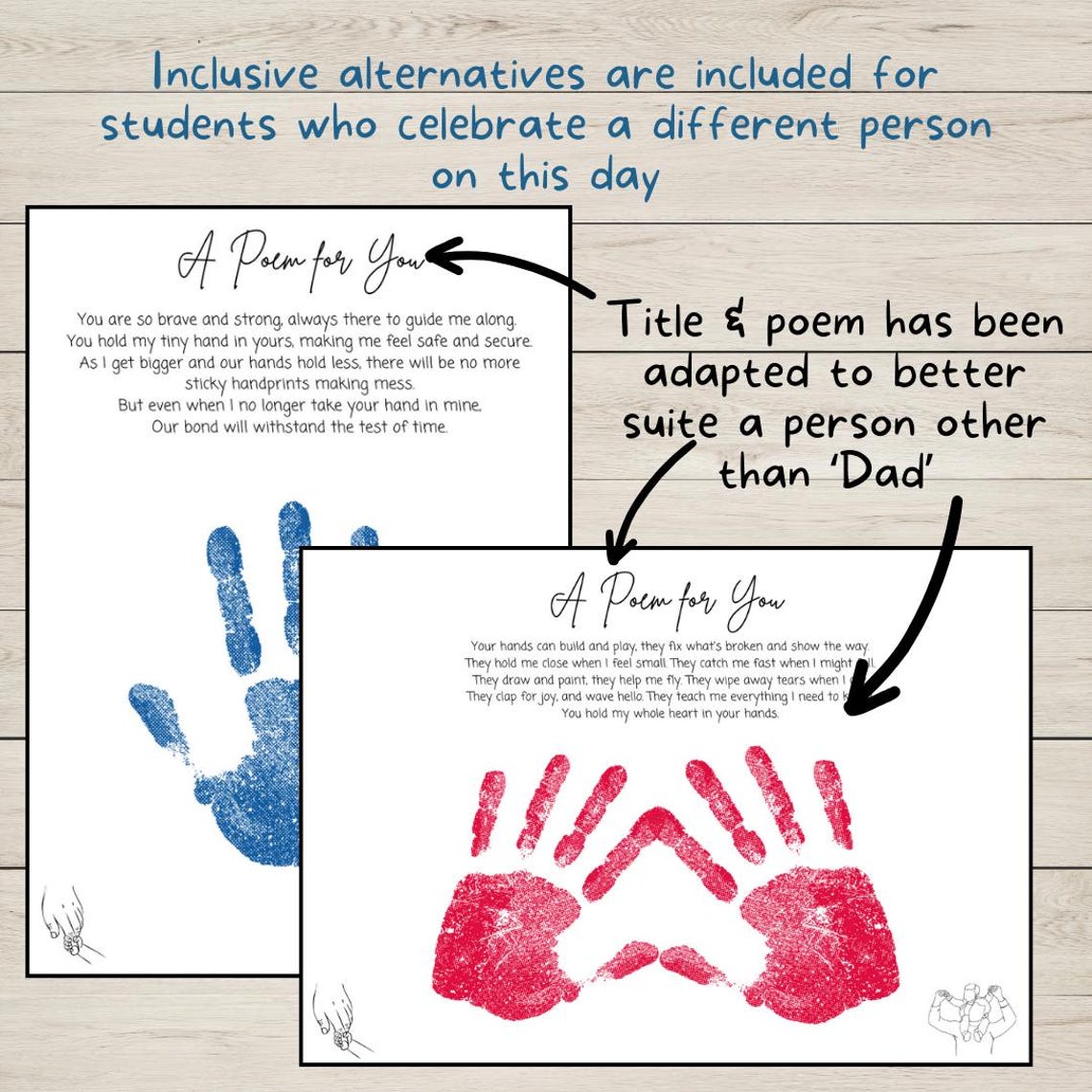 Fathers' Day Handprint Poems | Low Prep Fathers' Day Keepsake - Etsy