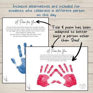 Fathers' Day Handprint Poems | Low Prep Fathers' Day Keepsake - Etsy