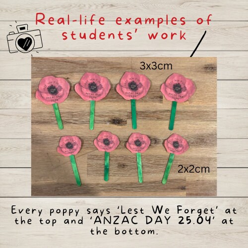 ANZAC Day Poppy Cut-outs, Watercolour Poppy With Text - Etsy Australia