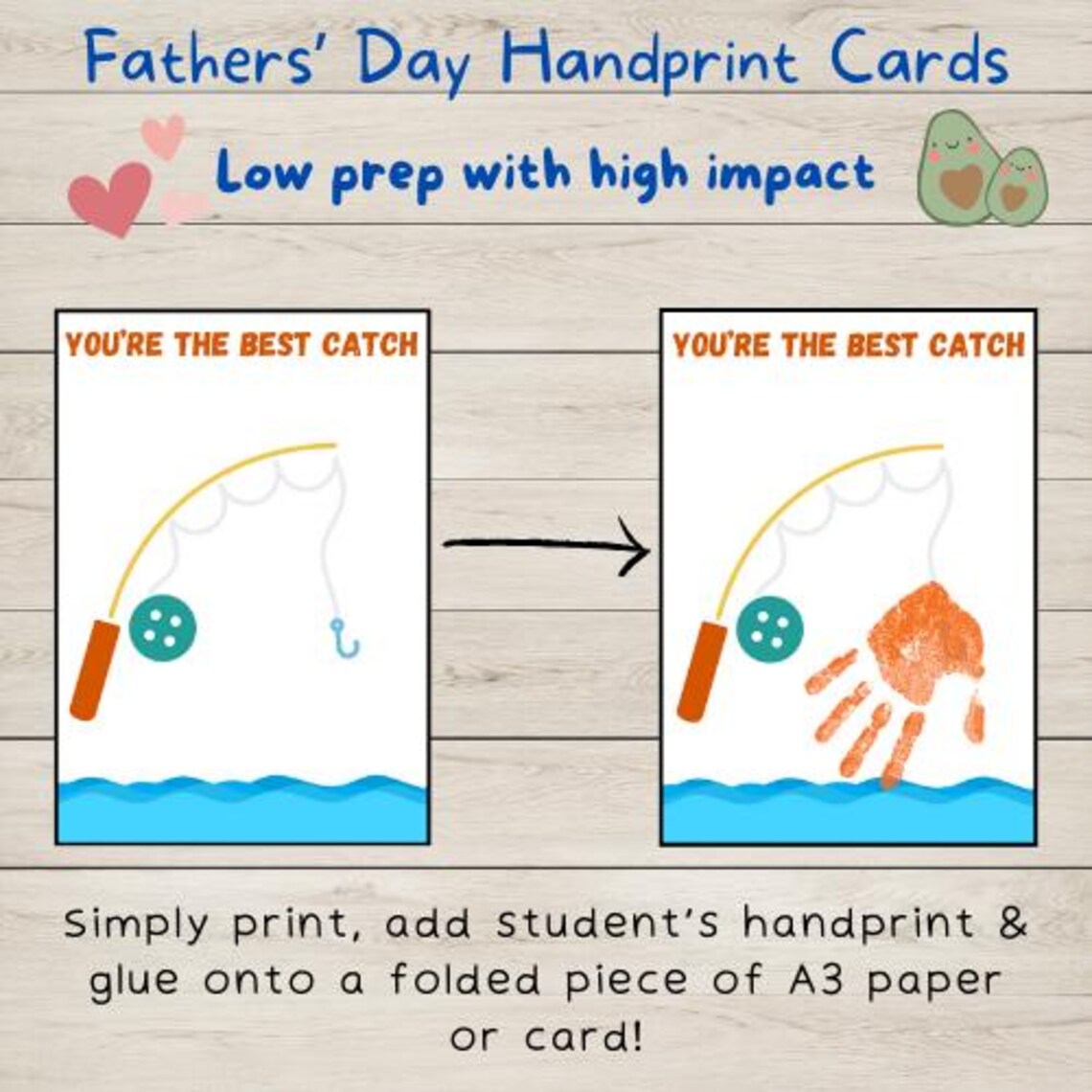 Fathers' Day Handprint Cards Low Prep Fathers' Day Keepsake - Etsy
