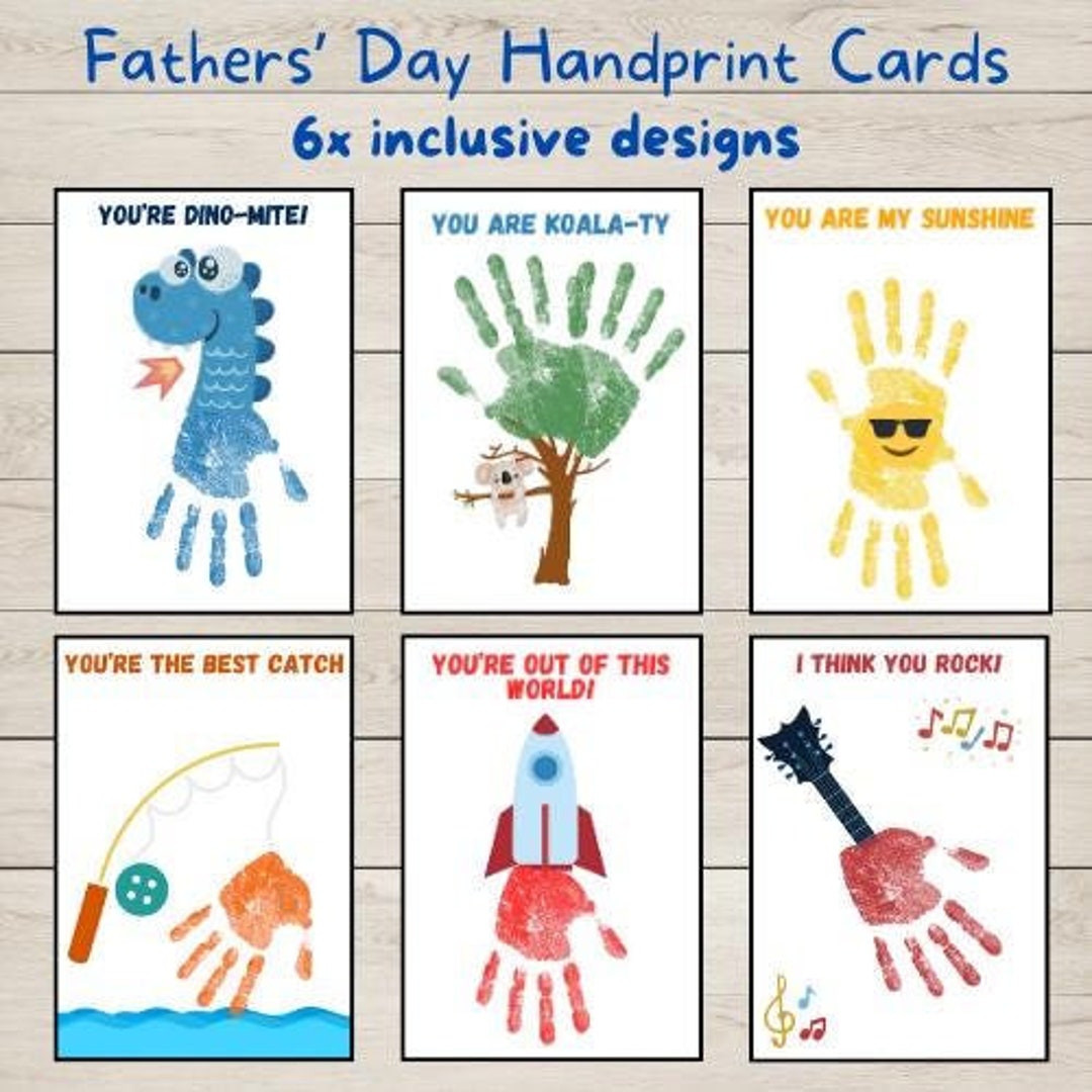 Fathers' Day Handprint Cards | Low Prep Fathers' Day Keepsake - Etsy