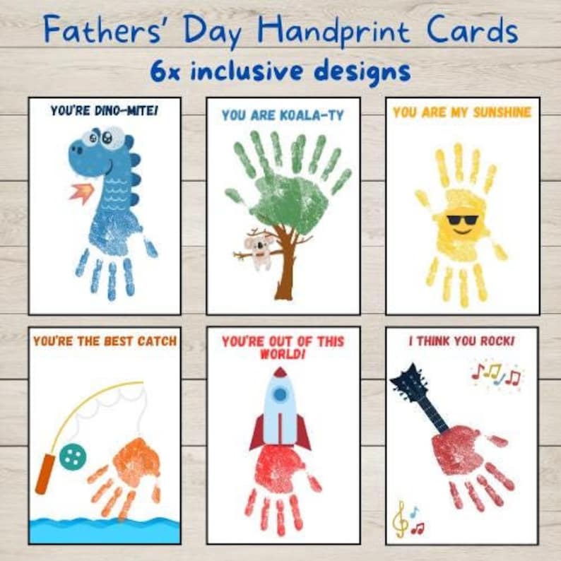 Fathers' Day Handprint Cards | Low Prep Fathers' Day Keepsake - Etsy