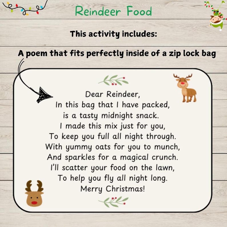 Reindeer Food Christmas Activity | Make Reindeer Food | Poem & Writing ...