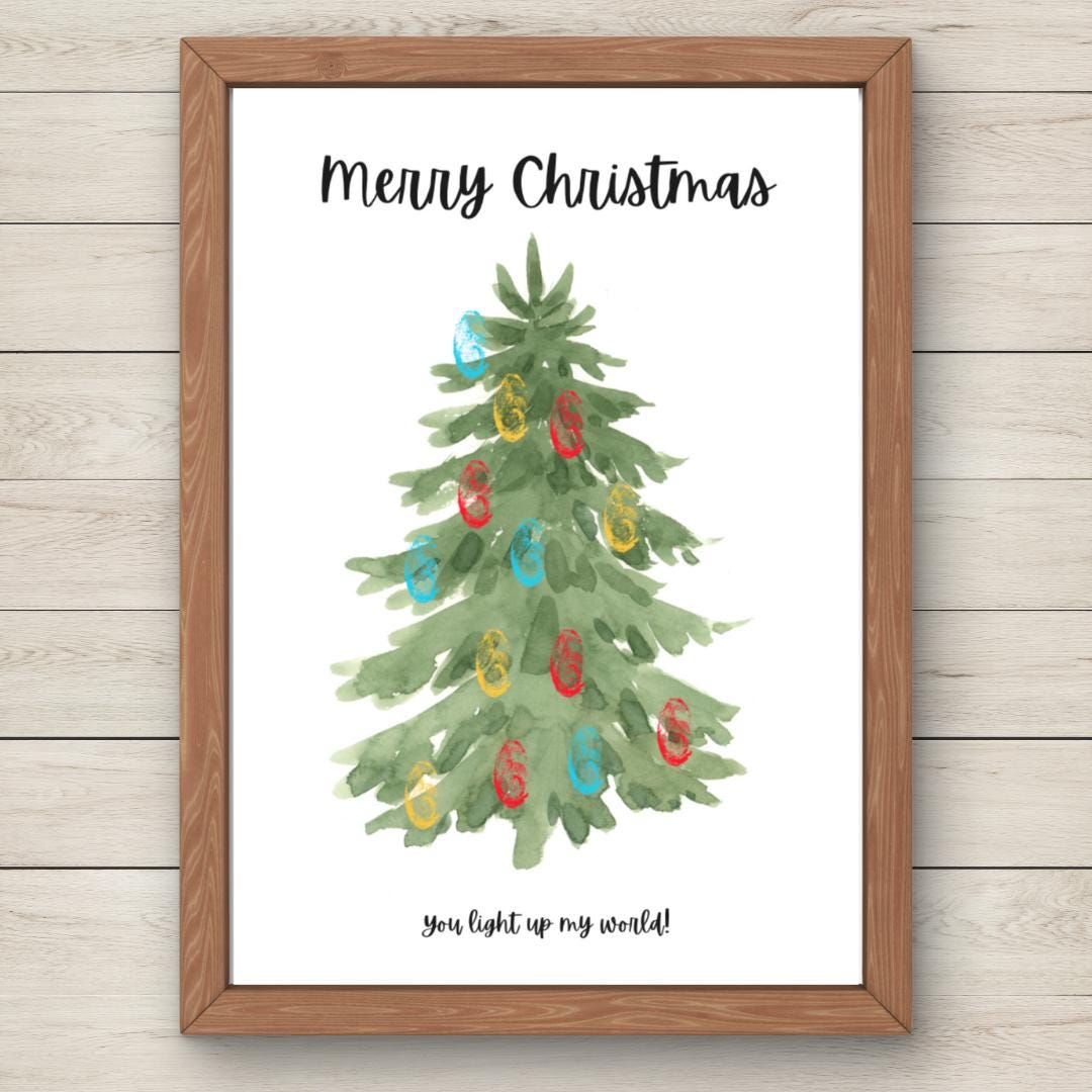 Christmas Tree Fingerprint Craft | Keepsake | Gift for Families - Etsy