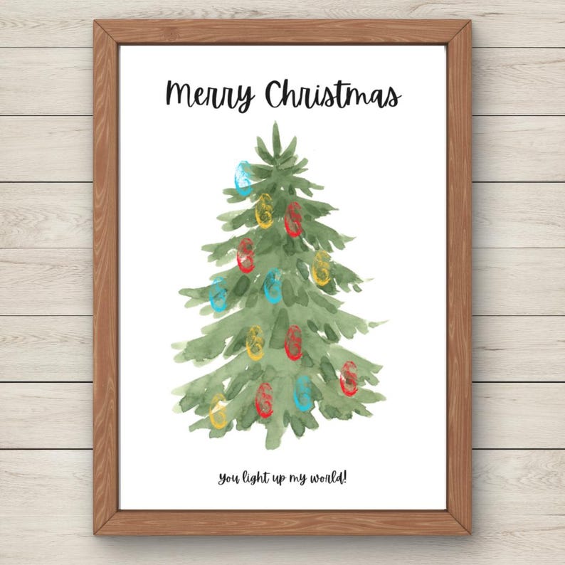Christmas Tree Fingerprint Craft | Keepsake | Gift for Families - Etsy