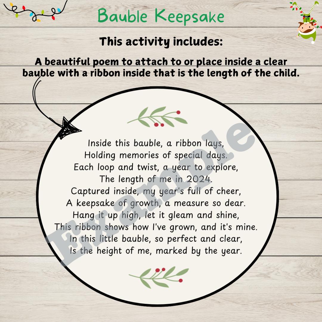 Bauble Keepsake | Ribbon the Length of Me | Christmas Time Capsule - Etsy