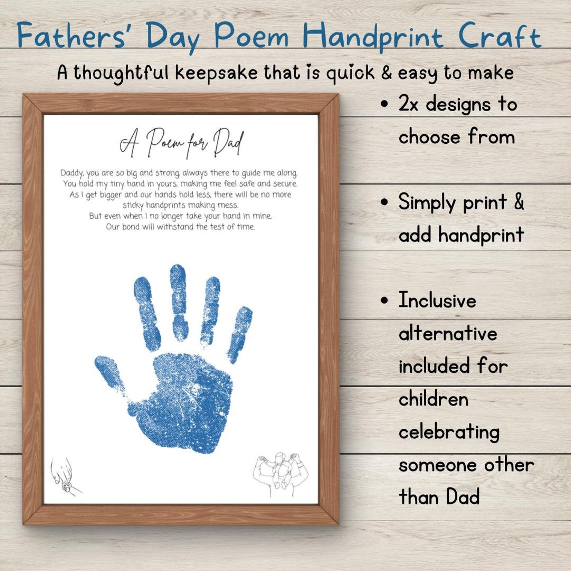 Fathers' Day Handprint Poems | Low Prep Fathers' Day Keepsake - Etsy