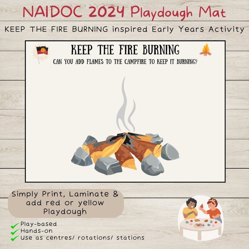 NAIDOC WEEK 2024 | Keep the Fire Burning Inspired Playdough Mat - Etsy