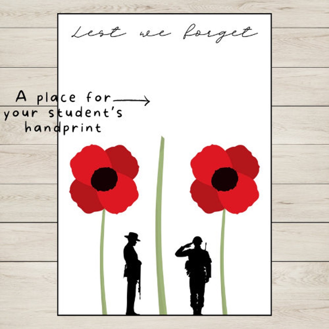 ANZAC Day Craft With Handprints - Etsy Australia