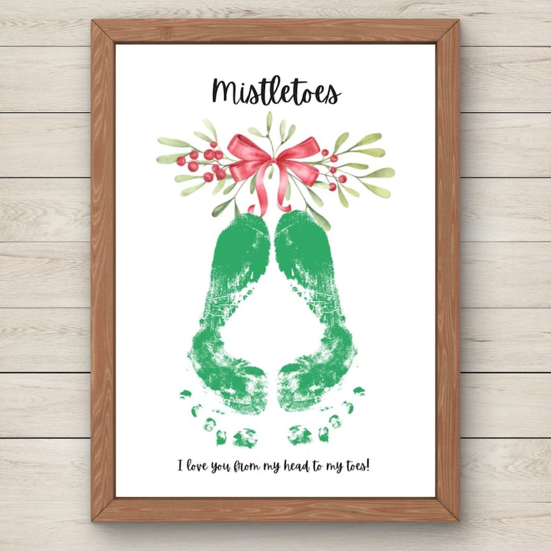Mistletoes Footprint Christmas Craft | Christmas Keepsake | Gift for ...