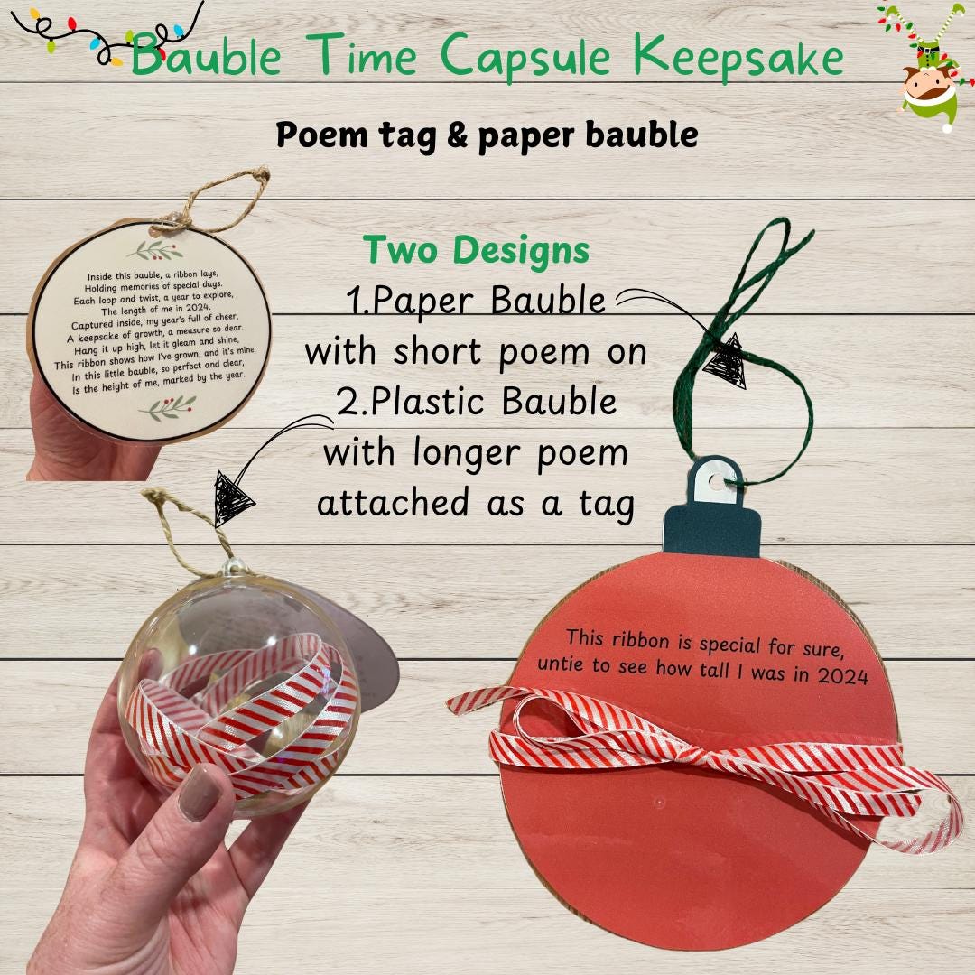 Bauble Keepsake | Ribbon the Length of Me | Christmas Time Capsule - Etsy