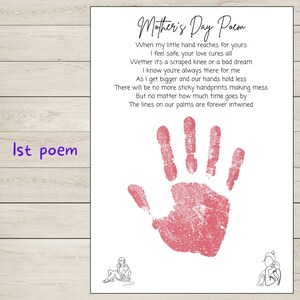 Mother's Day Poem Handprint Craft - Etsy